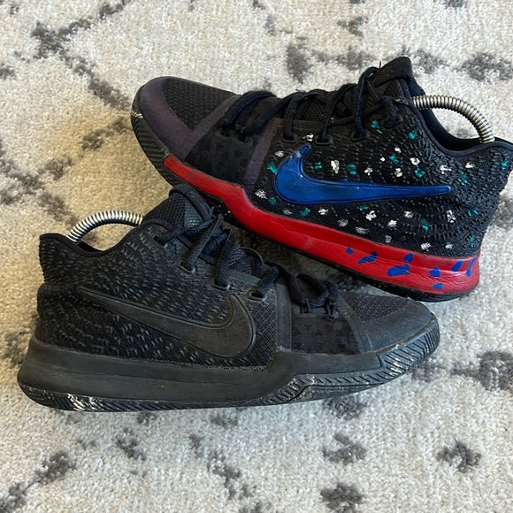Nike | Shoes | Kyrie 3 All Black Custom Basketball Shoes | Poshmark